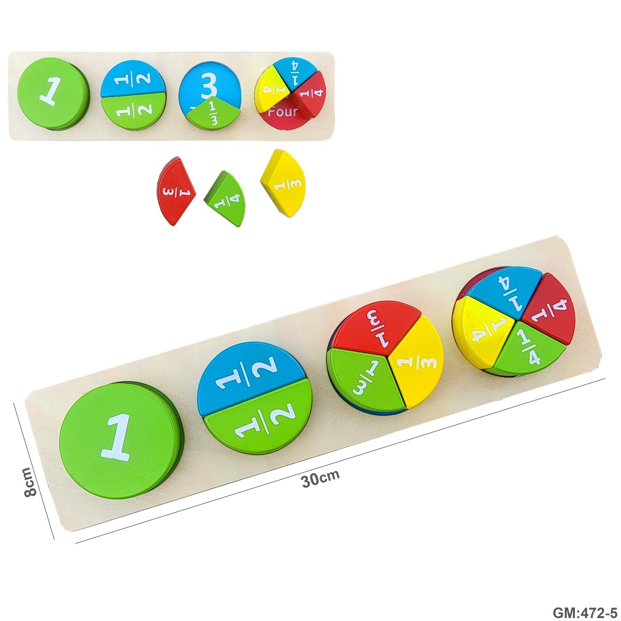 Fraction Circle Wooden Puzzle Fun Math Learning Toy 472 5 